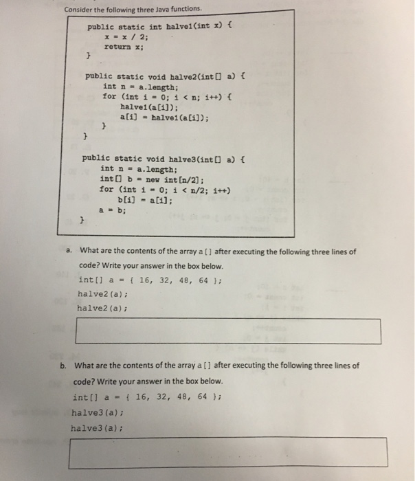 Solved Consider the following three Java functions. public | Chegg.com