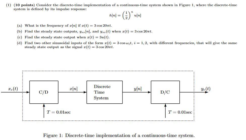 Solved (4) (10 points) Consider the discrete-time | Chegg.com