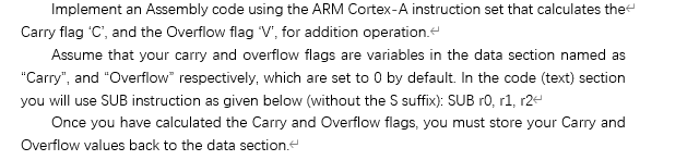 Implement an Assembly code using the ARM Cortex-A | Chegg.com
