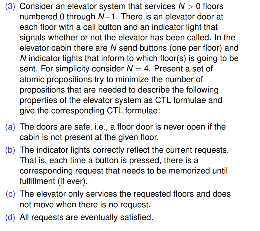 Solved (3) ﻿Consider an elevator system that services N>0 | Chegg.com
