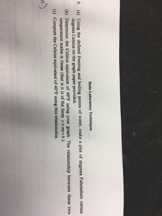 Solved Using the defined freezing and boiling points of | Chegg.com