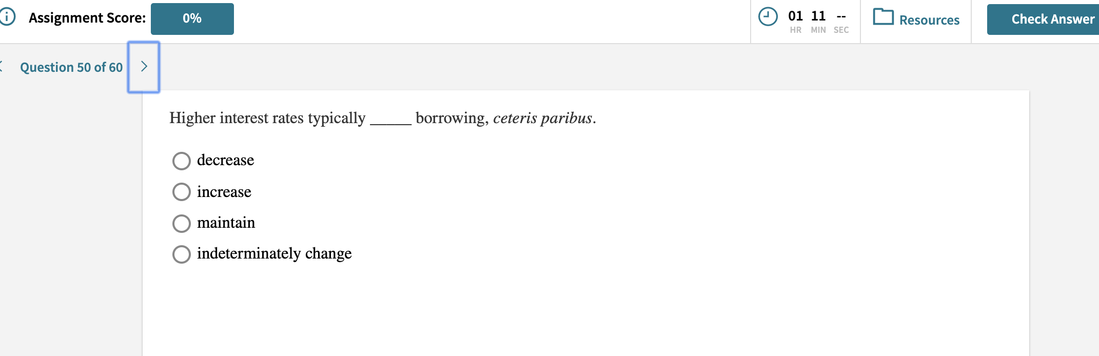 Solved Assignment Score: 0% © 01 11 - O Resources Check | Chegg.com
