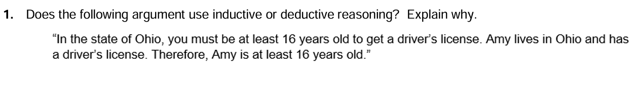 Solved 1. ﻿Does the following argument use inductive or | Chegg.com