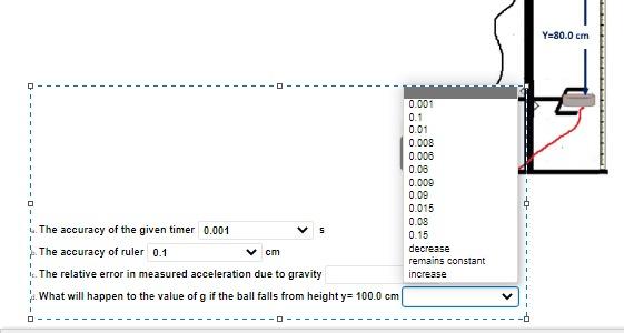 Solved g=t22y Use the free fall setup diagram and the given | Chegg.com