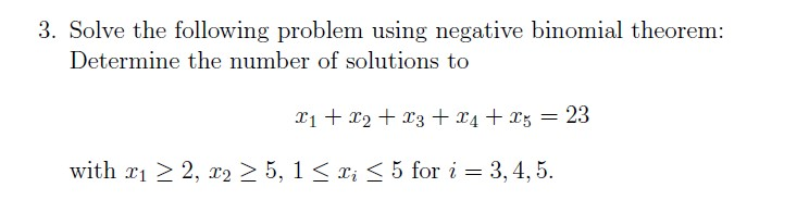 Solved 3. Solve the following problem using negative | Chegg.com