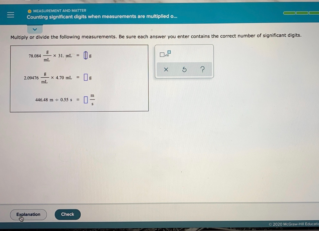 Solved O MEASUREMENT AND MATTER Counting significant digits | Chegg.com