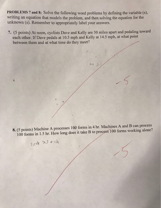 Solved Solve the following word problems by defining the | Chegg.com