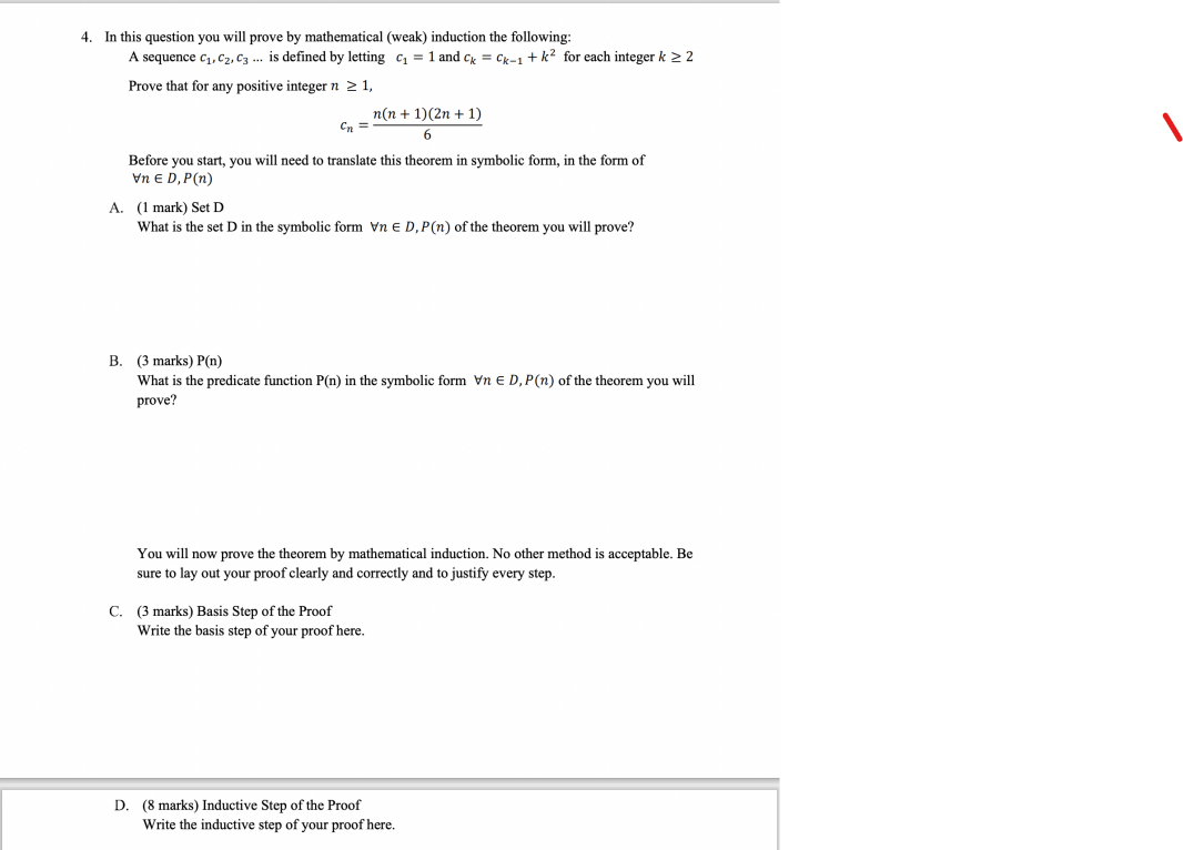 4. In this question you will prove by mathematical | Chegg.com