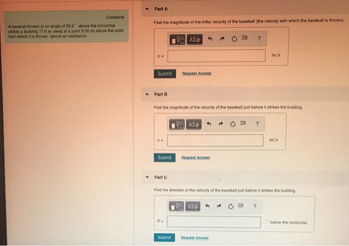 Solved Part A Constants Find the magnitude of the Initial | Chegg.com