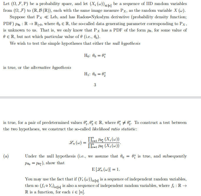 Solved Under the null hypothesis (i.e., we assume that θ0 | Chegg.com