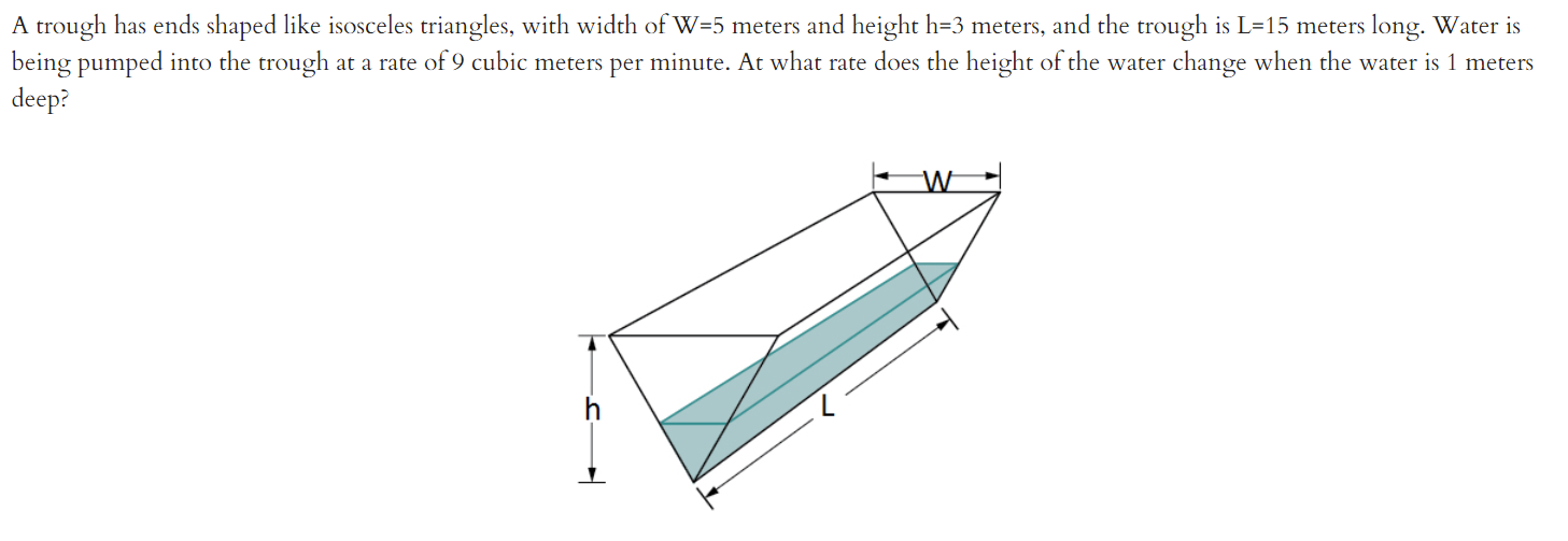 Solved A trough has ends shaped like isosceles triangles, | Chegg.com
