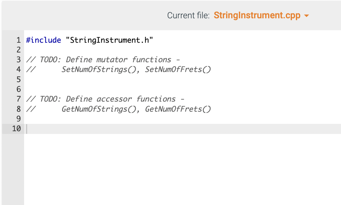 Solved 10.28 LAB: Instrument information Given main() and | Chegg.com