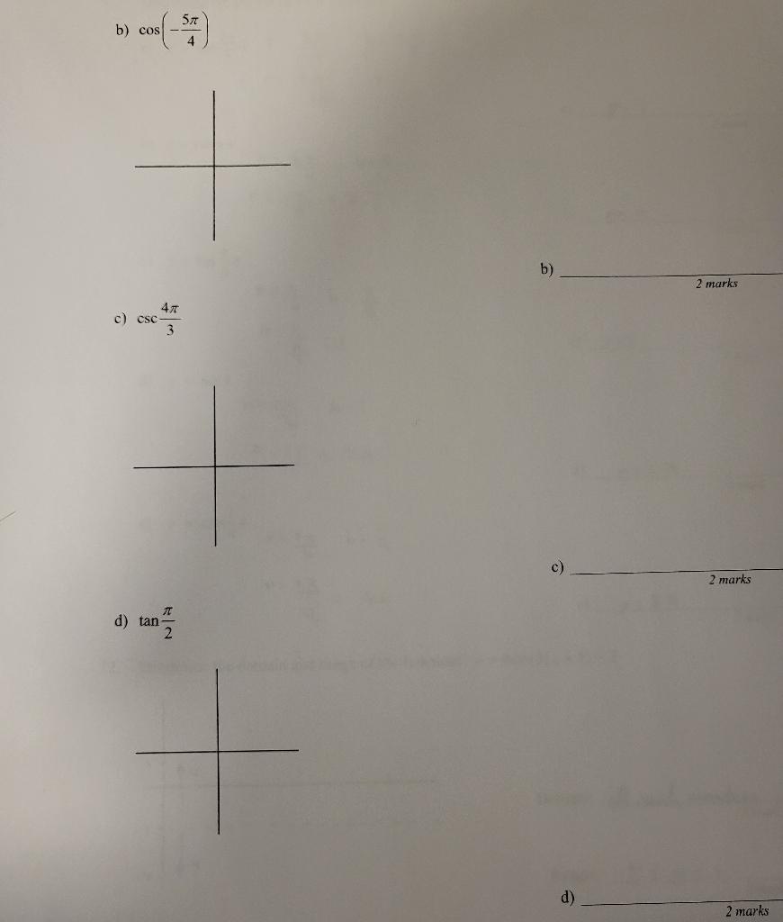Solved 10. Determine the exact value of the following: a) | Chegg.com