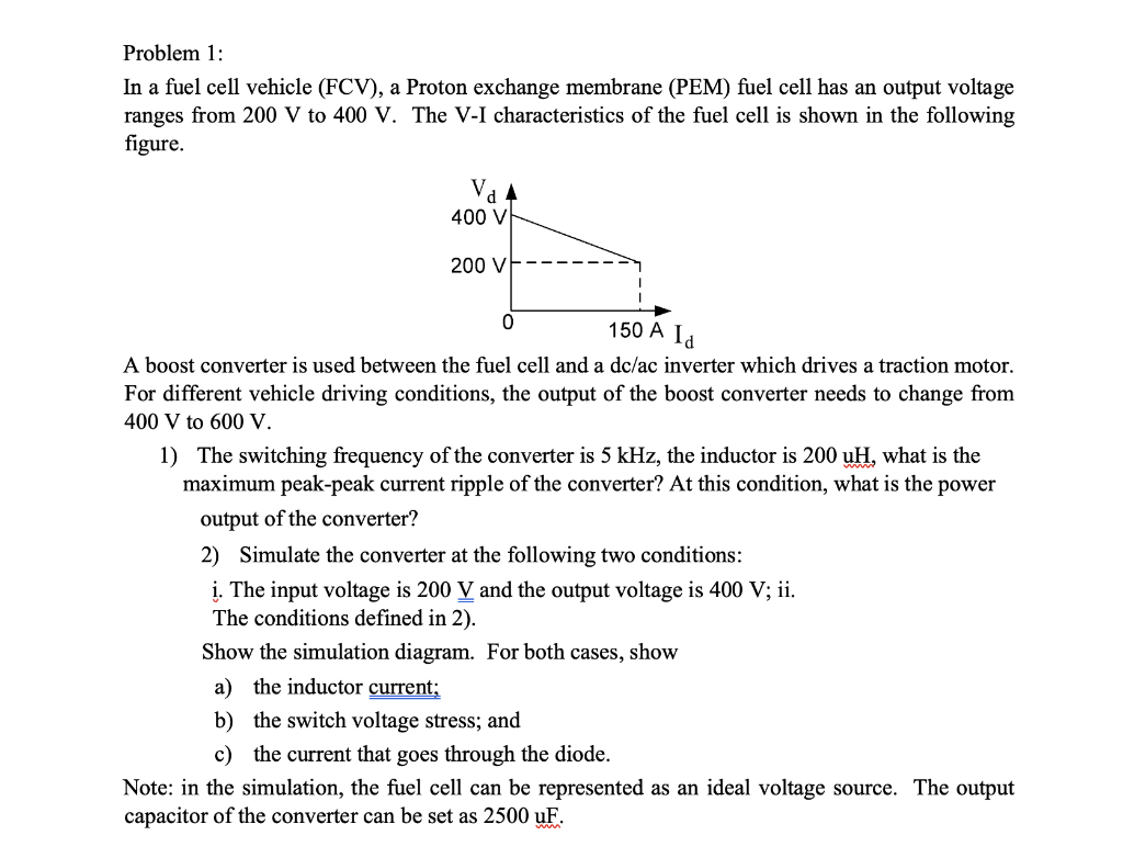 Solved Problem 1: In a fuel cell vehicle (FCV), a Proton | Chegg.com