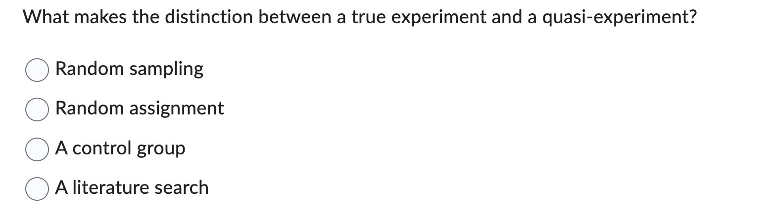 Solved What makes the distinction between a true experiment | Chegg.com