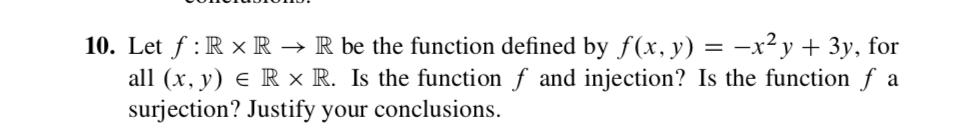 Solved = 10. Let f:RxR → R be the function defined by f(x, | Chegg.com