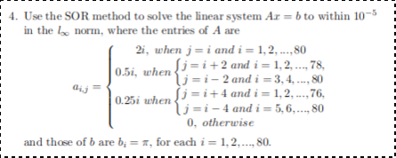 Solved Use the SOR method to solve the linear system Ax=b | Chegg.com