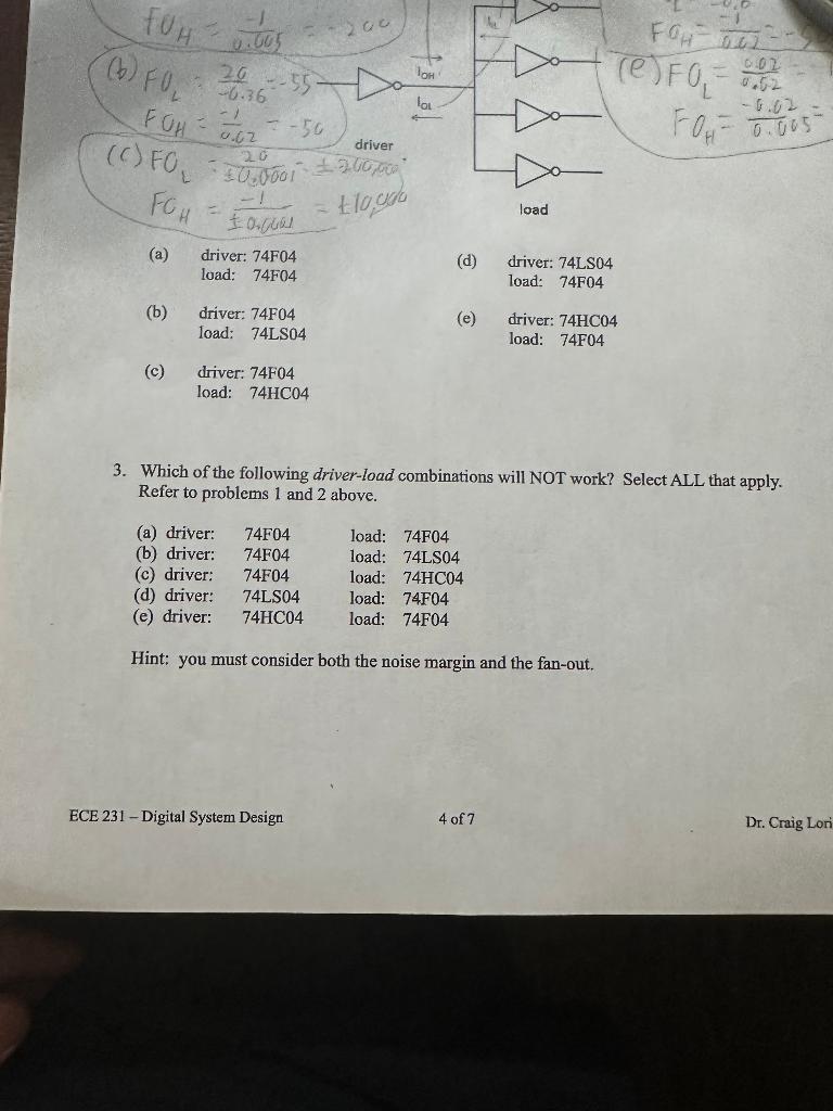 Solved (a) driver: 74 F04 load: 74 F04 (b) driver: 74 F04 | Chegg.com
