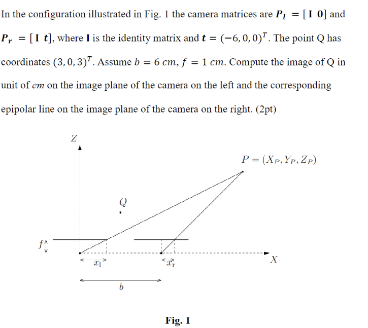 Solved In the configuration illustrated in Fig. 1 the camera | Chegg.com