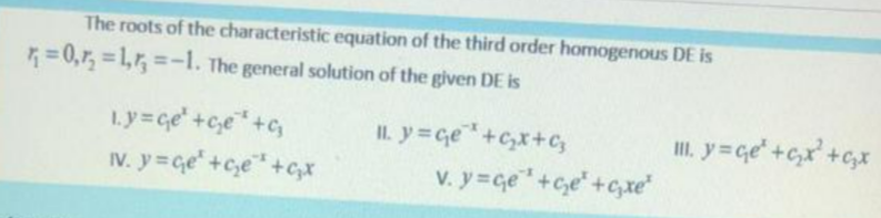 Solved The roots of the characteristic equation of the third | Chegg.com