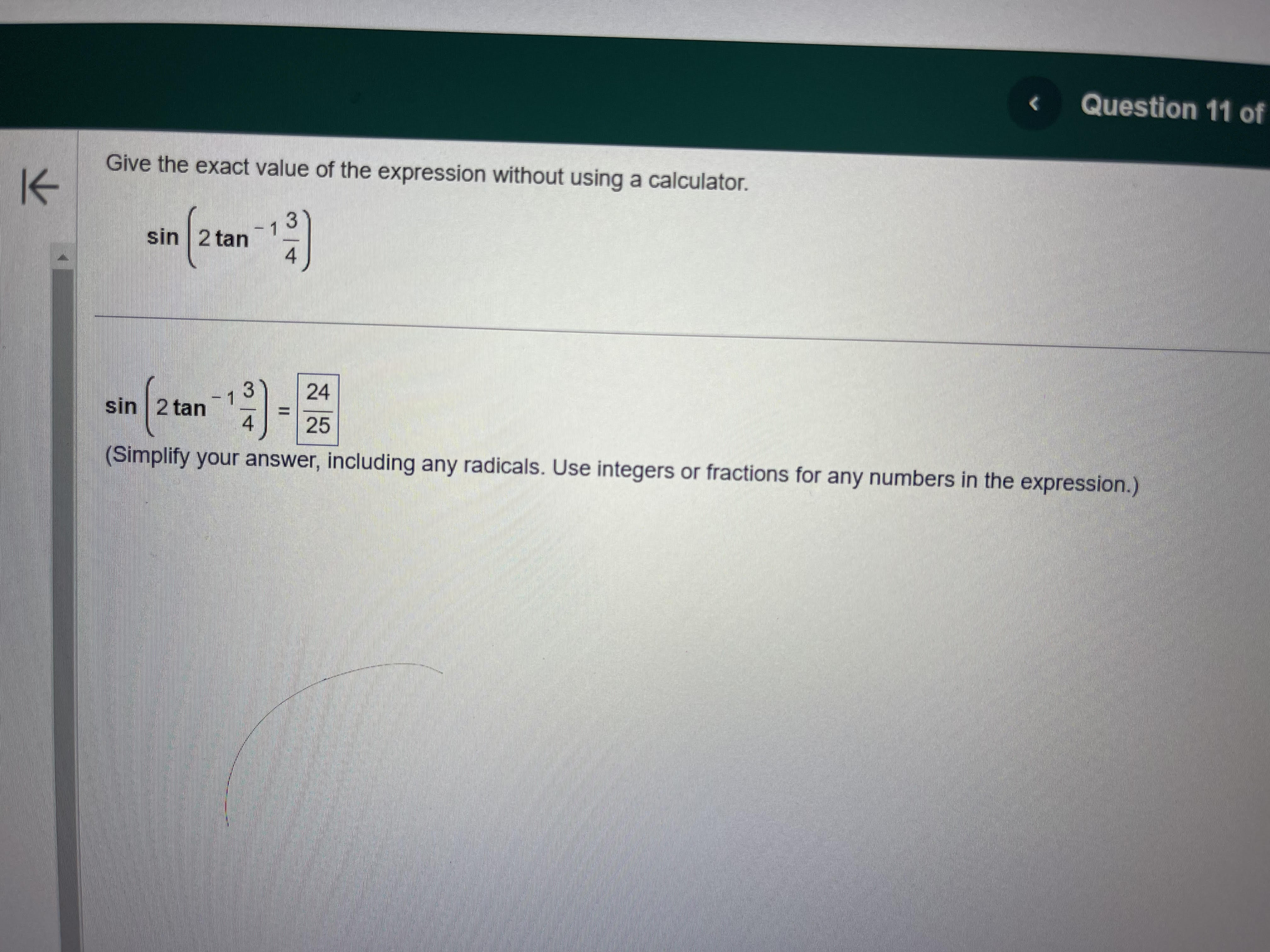 Solved Give the exact value of the expression without using | Chegg.com