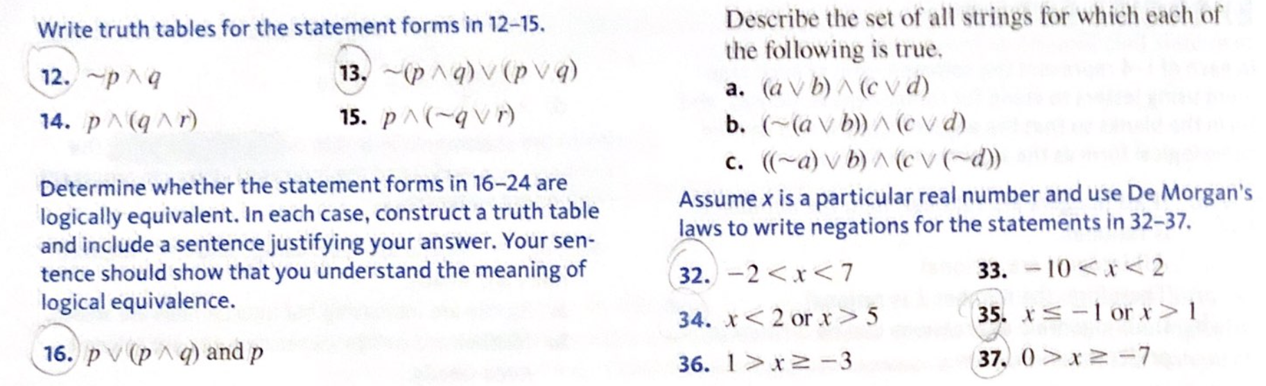 Solved Write truth tables for the statement forms in 12-15. | Chegg.com