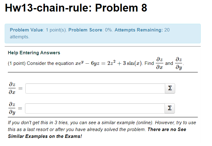 Solved Hw13 Chain Rule Problem 8 Problem Value 1 Point S