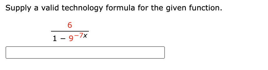 Solved 6÷1-9-7x ﻿Supply a valid technology formula for the | Chegg.com