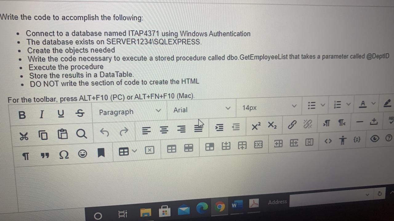 Solved ? Why would we choose to use a Stored Procudure to | Chegg.com
