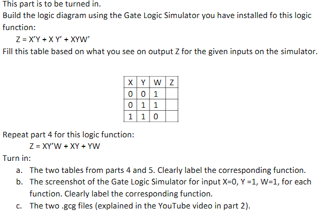 Solved This part is to be turned in. Build the logic diagram | Chegg.com
