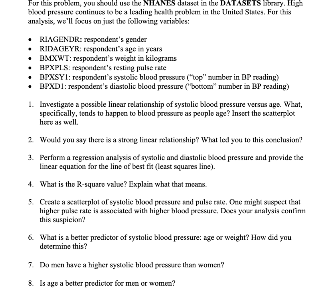 Solved blood pressure continues to be a leading health | Chegg.com