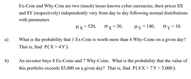 Solved Ex-Coin and Why-Coin are two (much) lesser known | Chegg.com