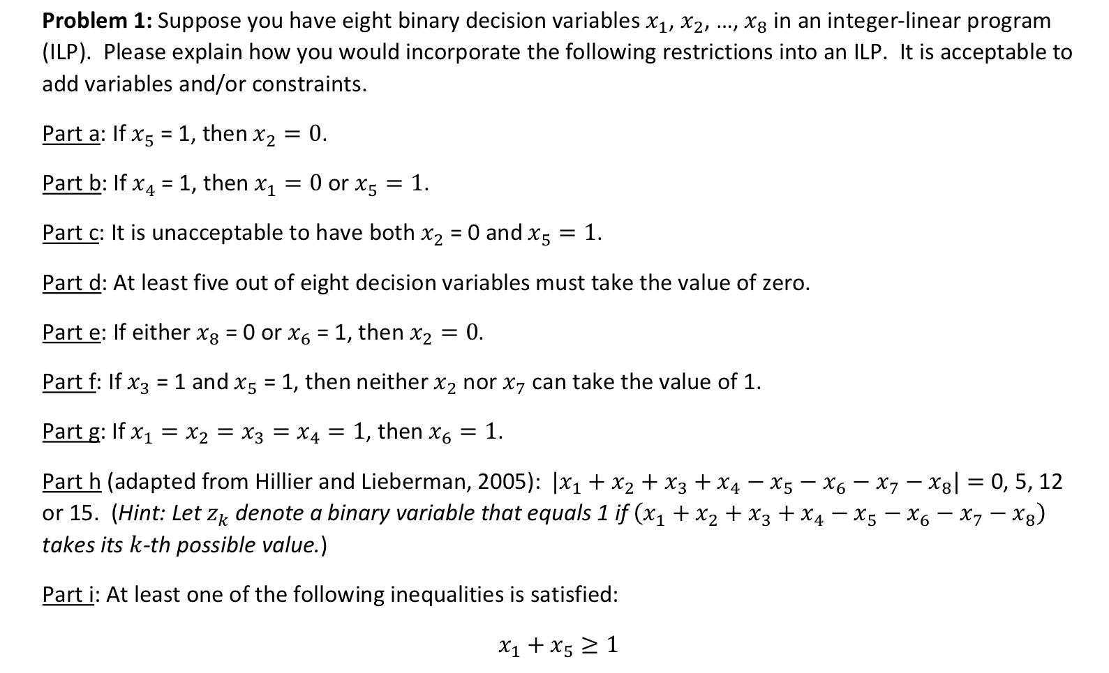 Problem 1: Suppose you have eight binary decision | Chegg.com