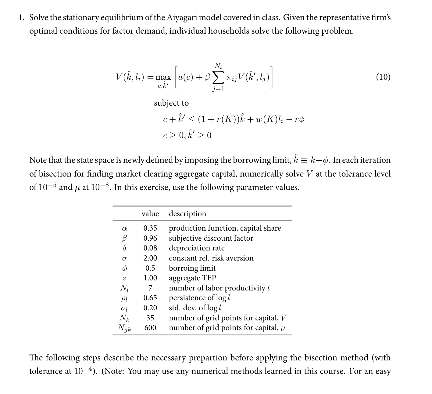 Solved Solve the stationary equilibrium of the Aiyagari | Chegg.com