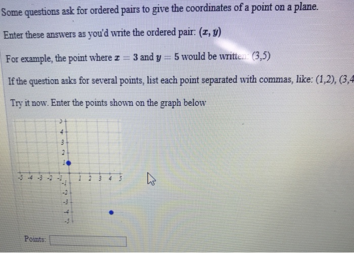 Solved Some questions ask for ordered pairs to give the | Chegg.com
