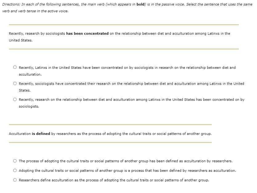 Solved Directions: In each of the following sentences, the | Chegg.com