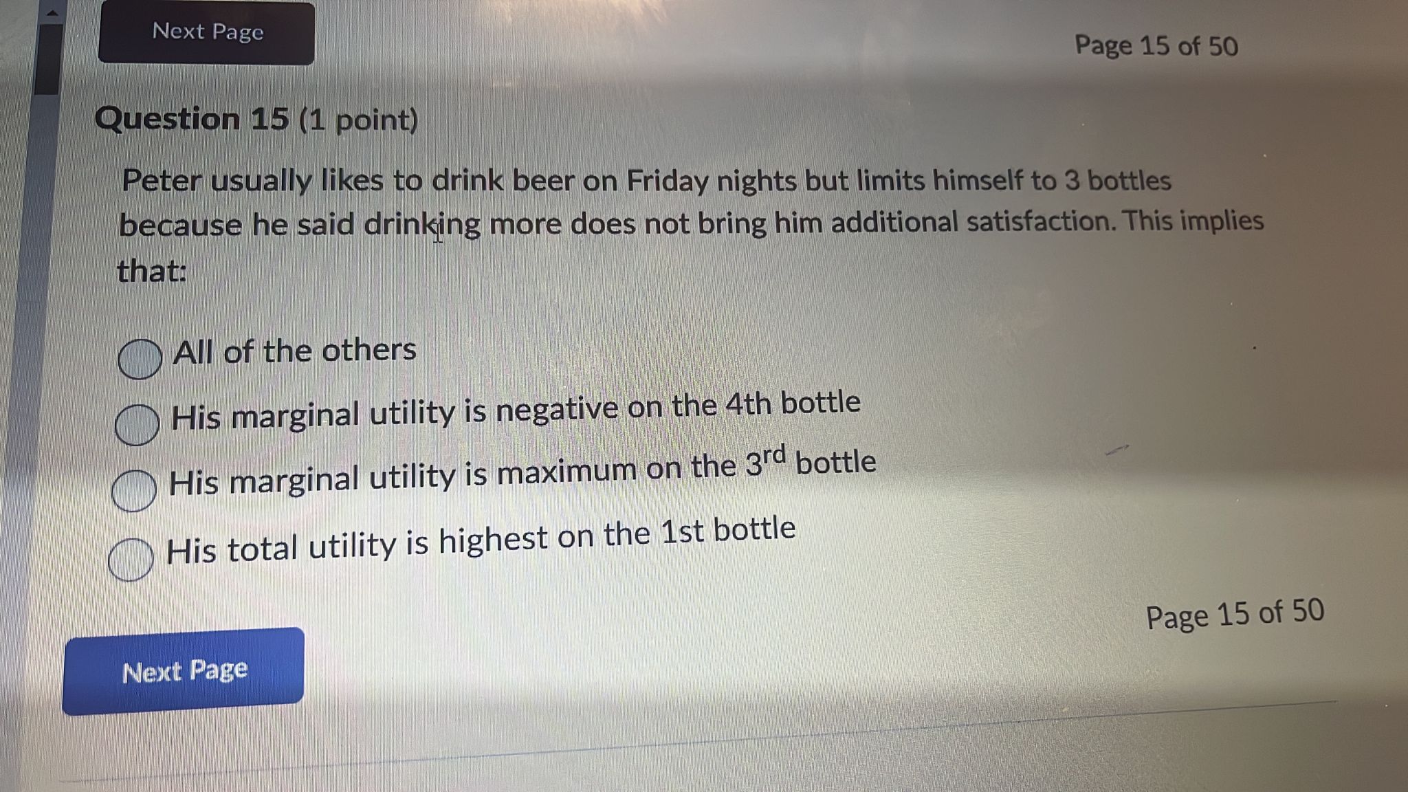Solved Question 15 (1 ﻿point)Peter usually likes to drink | Chegg.com