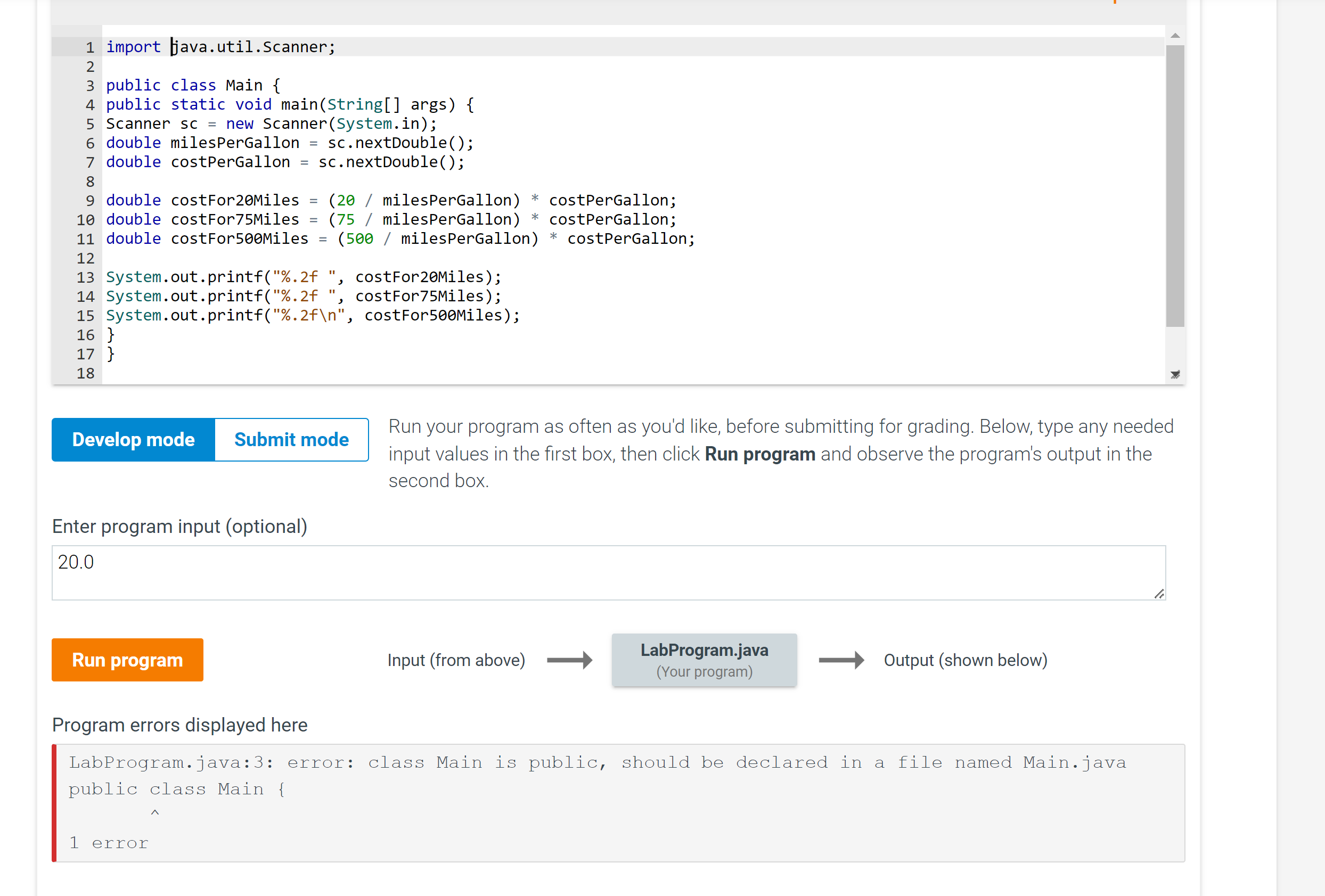 Solved Code still won't run. changed “main” several | Chegg.com