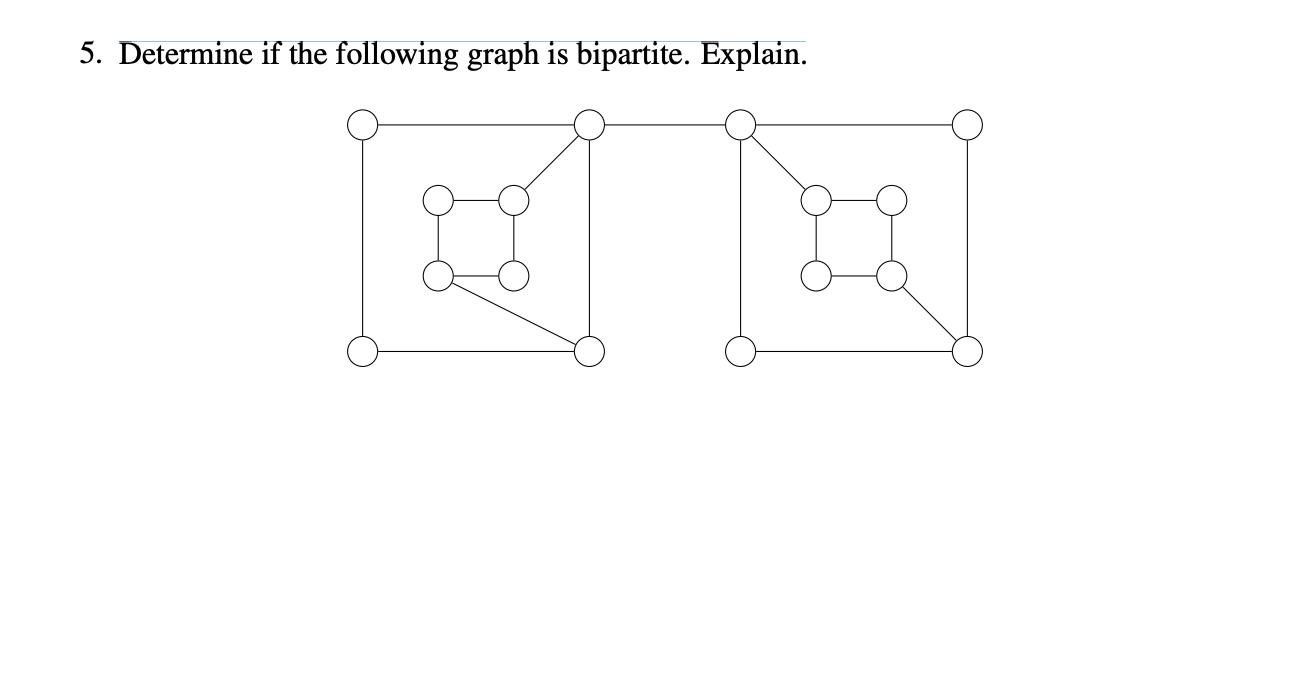 Solved 5. Determine if the following graph is bipartite. | Chegg.com