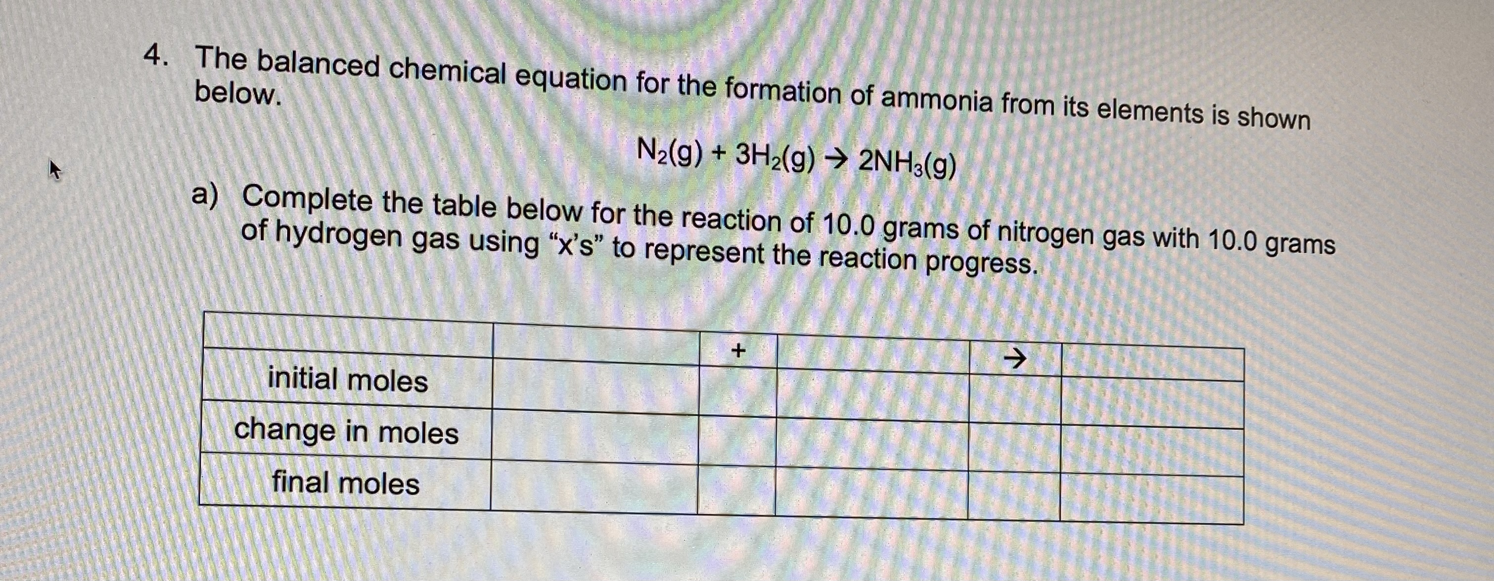 Solved 4. The balanced chemical equation for the formation | Chegg.com