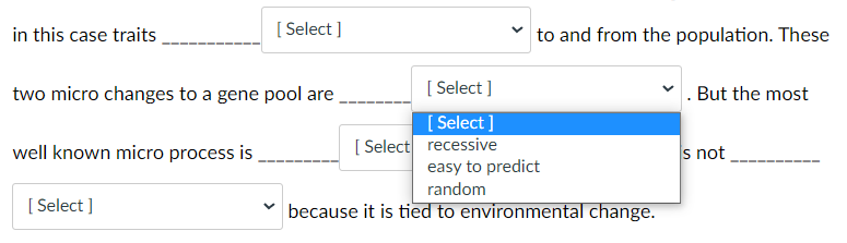 Solved One process of microevolution is because it involves | Chegg.com
