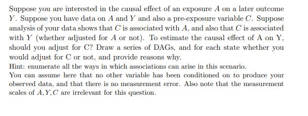 Suppose you are interested in the causal effect of an | Chegg.com