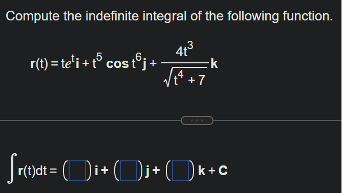 Solved Compute the indefinite integral of the following | Chegg.com