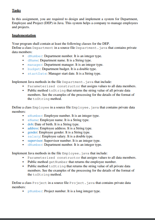 Solved Tasks In this assignment, you are required to design | Chegg.com