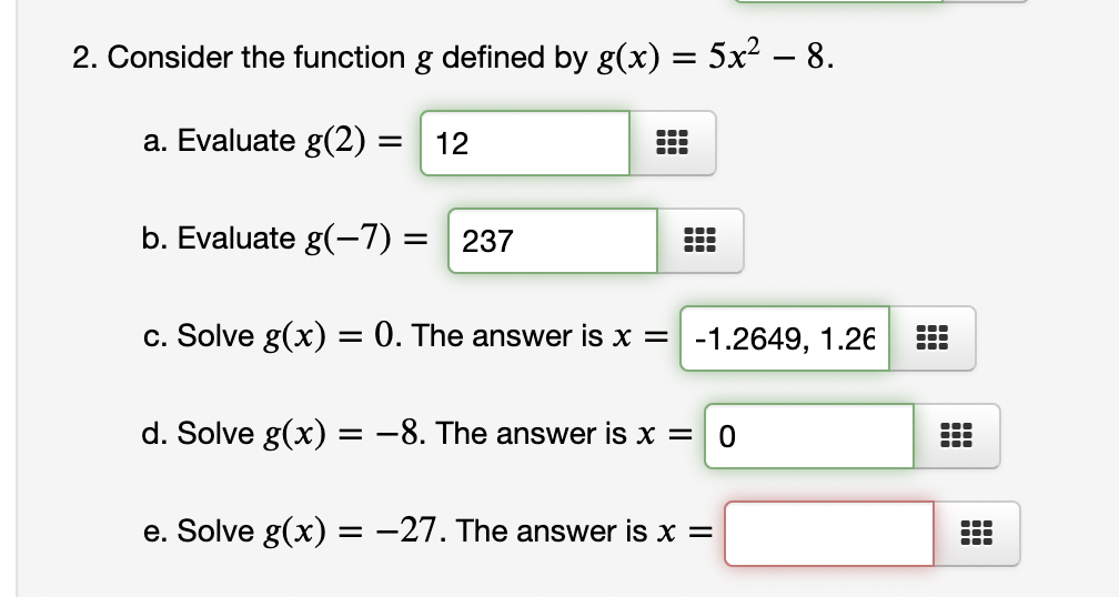 Solved What would e. be? I put sqrt(-19/5) and sqrt(19/5) | Chegg.com