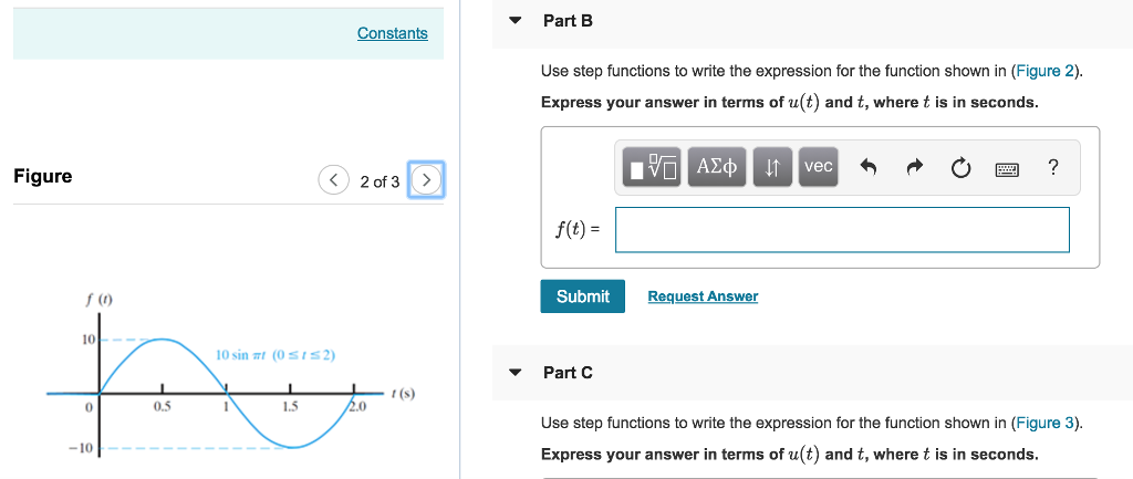 Solved Constants Part A Use Step Functions To Write The 2081