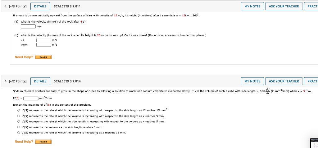 Solved 1. (2.5/5 Points] DETAILS PREVIOUS ANSWERS SCALCET9 | Chegg.com