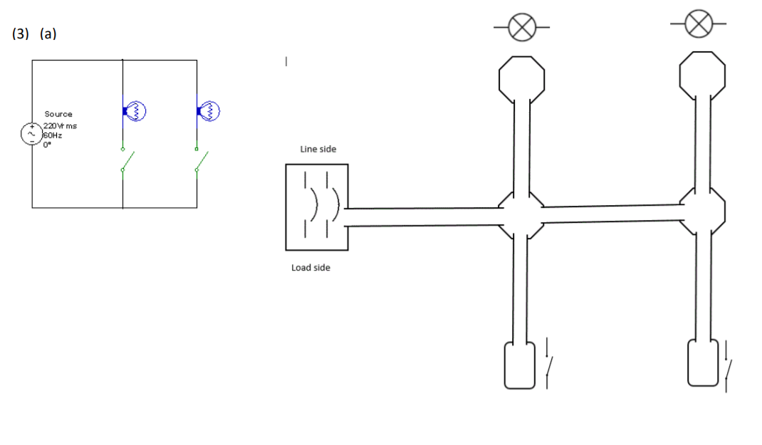 Solved (3) (a) Source ( 220 ms 60Hz Line side Load side ] | Chegg.com