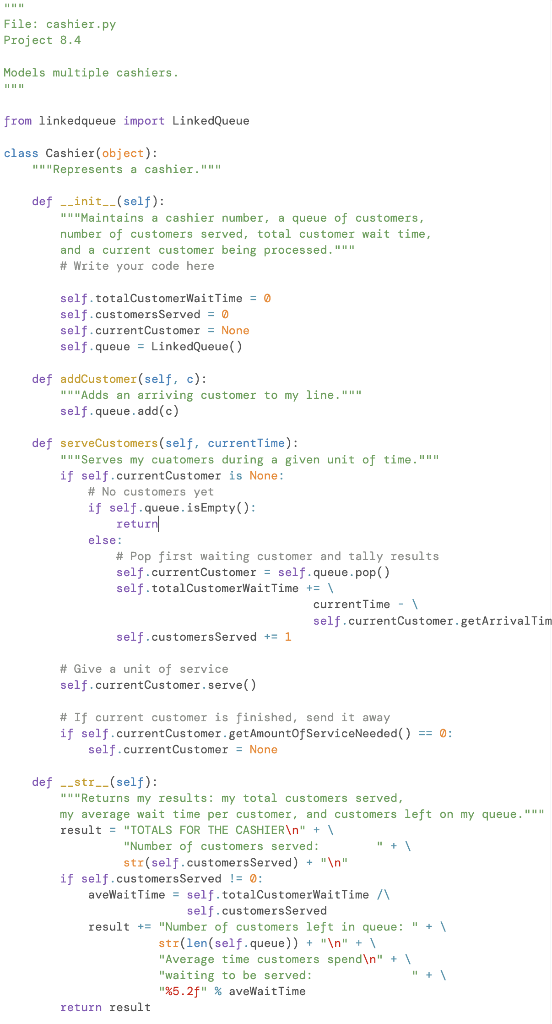 Solved Modify the supermarket checkout simulator so that it | Chegg.com