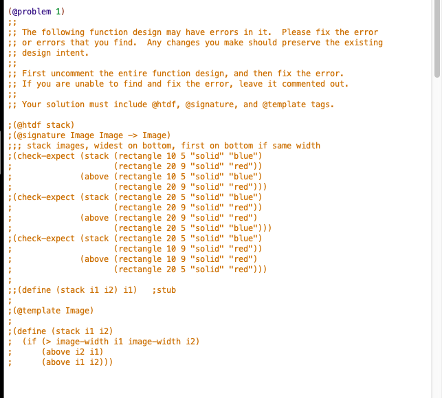 (@problem 1) ;; The following function design may | Chegg.com